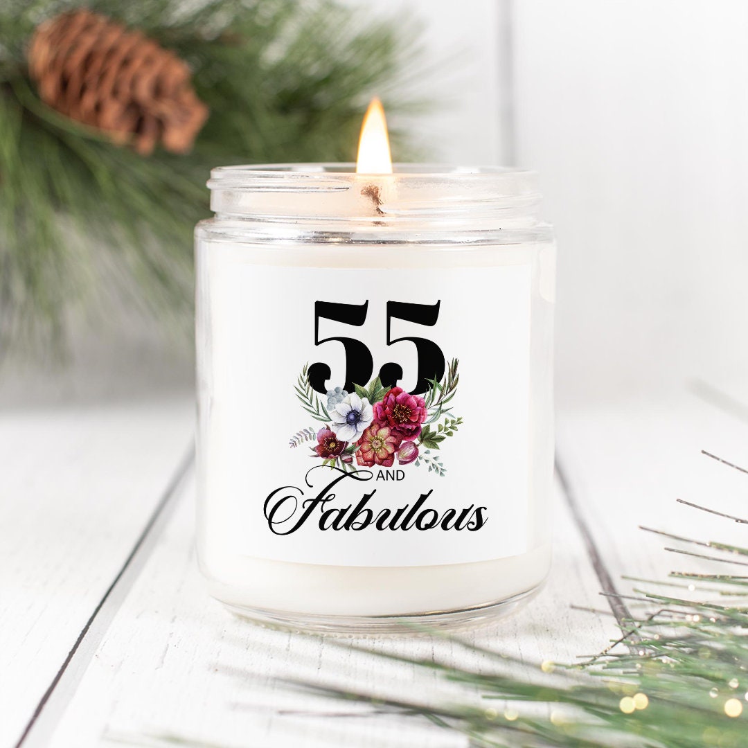 55 and Fabulous Candle Gifts L Fifty-five Years Old Unique Birthday ...