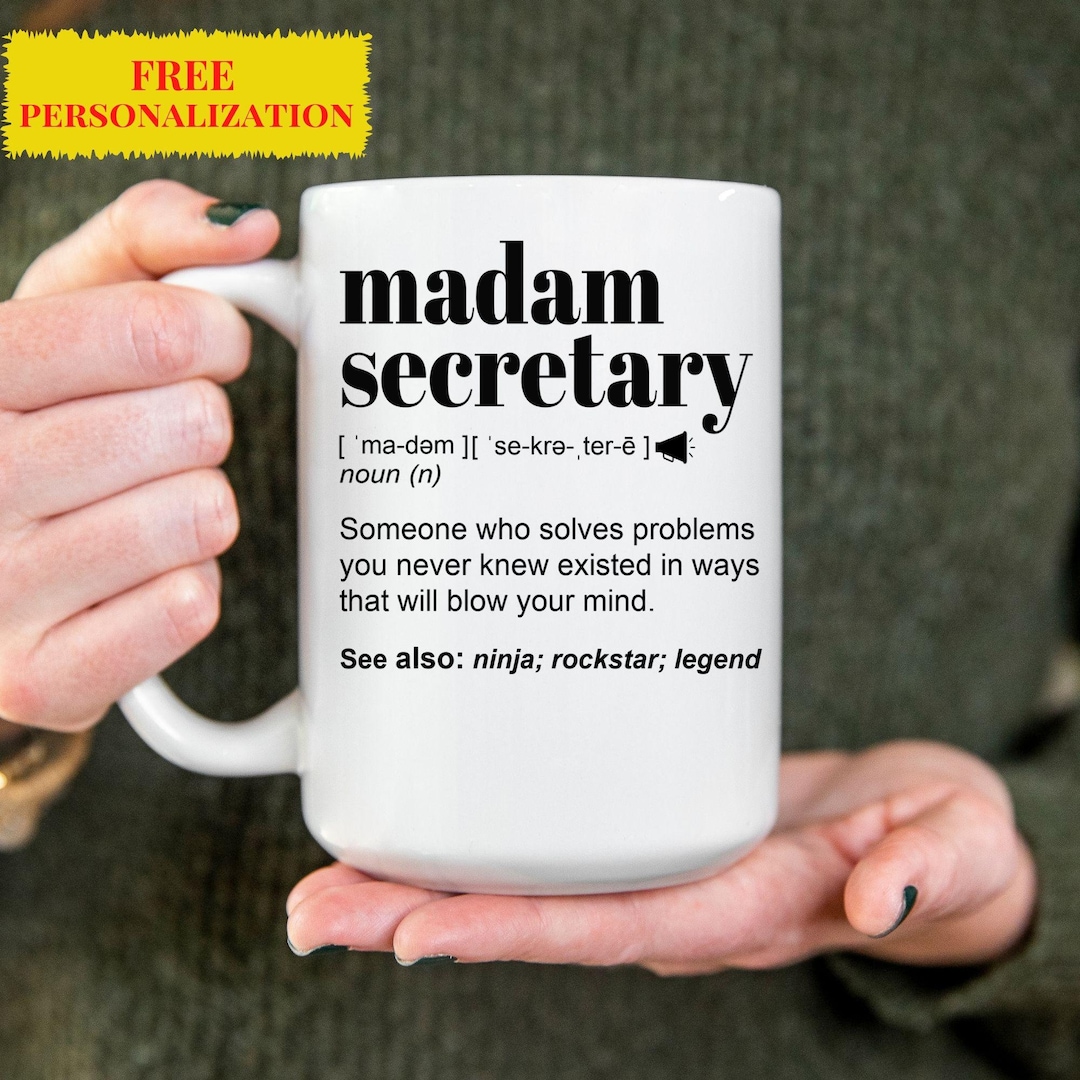 Madam Secretary Personalized Mug, Funny Gift for Admin, Clerk ...