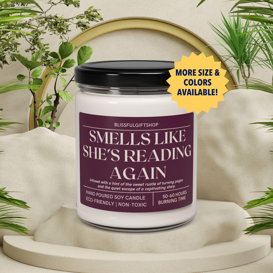 Reading Candle, Avid Reader Gift, Book Lover Decor, Librarian Gift, Author Candle, Reader Gift ...