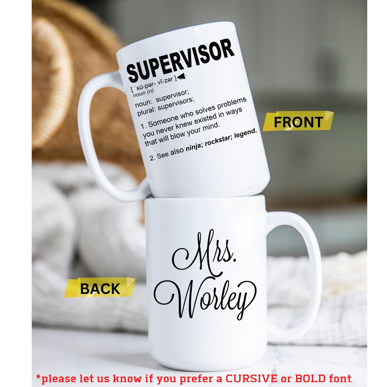 Funny Supervisor Gift Mug for Women and Men, for Birthday, Appreciation ...