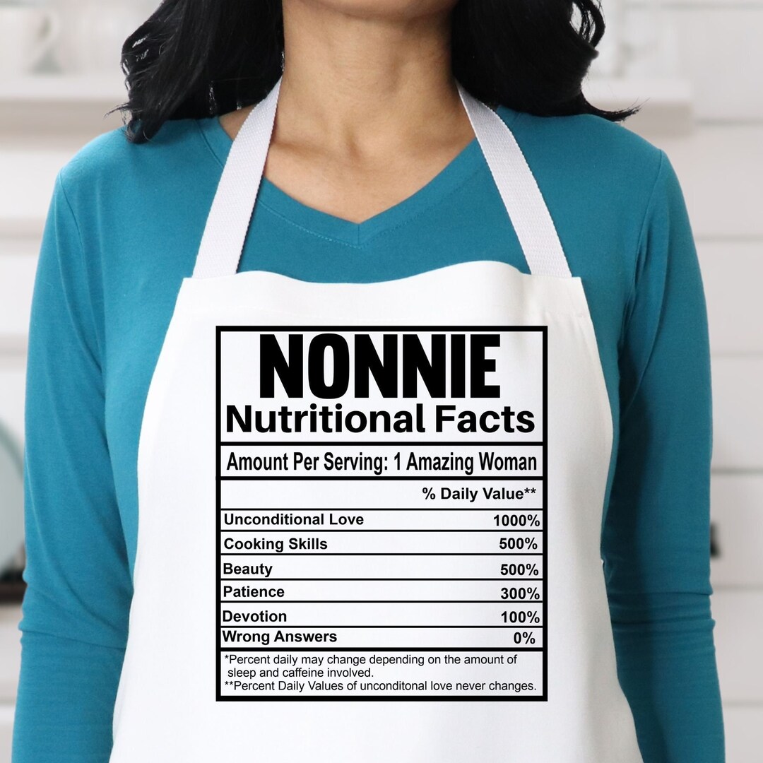 Nonnie Apron With Pockets Grandma Apron for Cooking Baking BBQ Funny ...