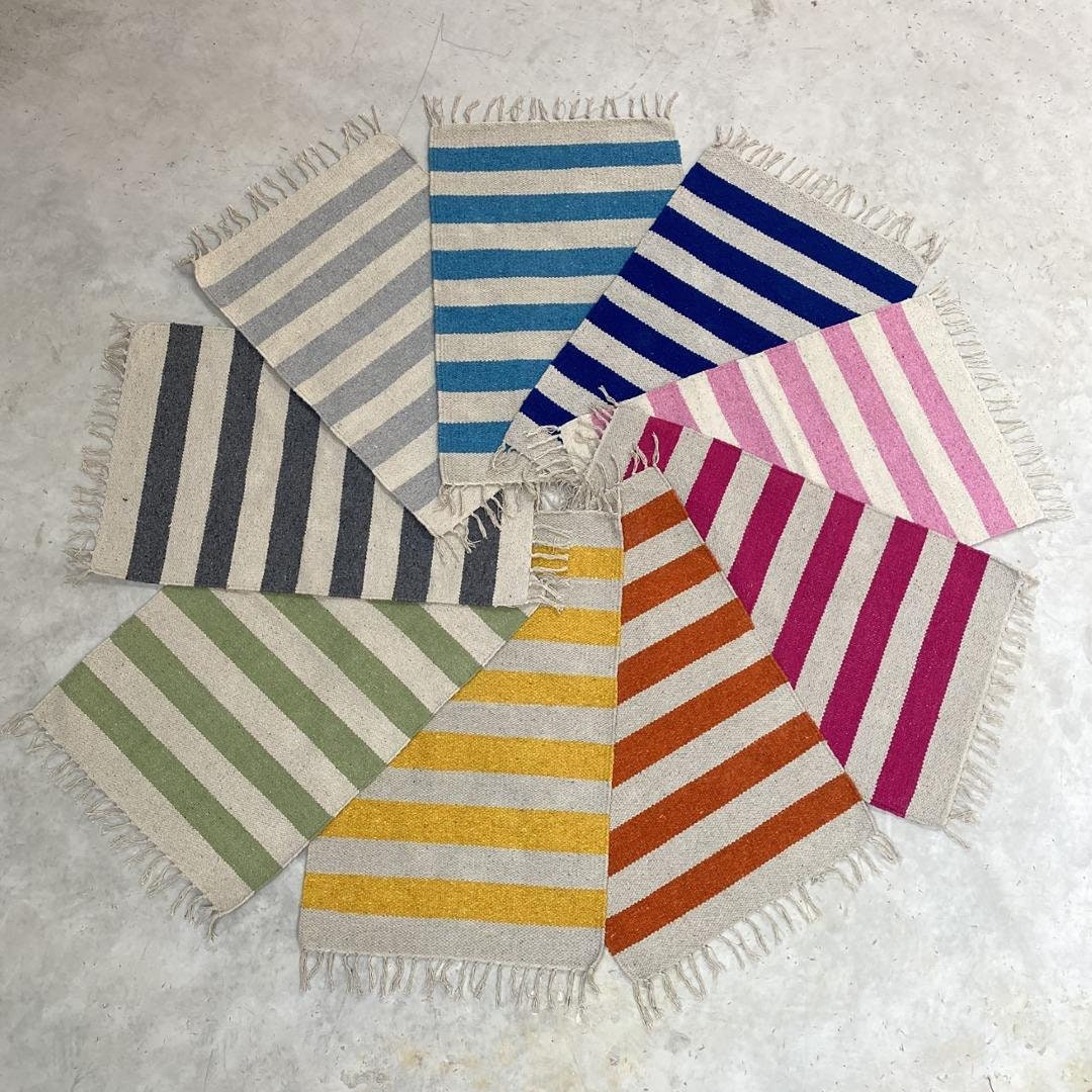 Colourful Nautical Large Stripe Rectangle Shaped Recycled Cotton Rug ...