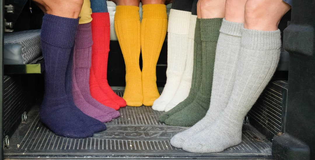 Alpaca Country Socks Knee High Turn Down 75% Alpaca Wool,cushion Sole ...