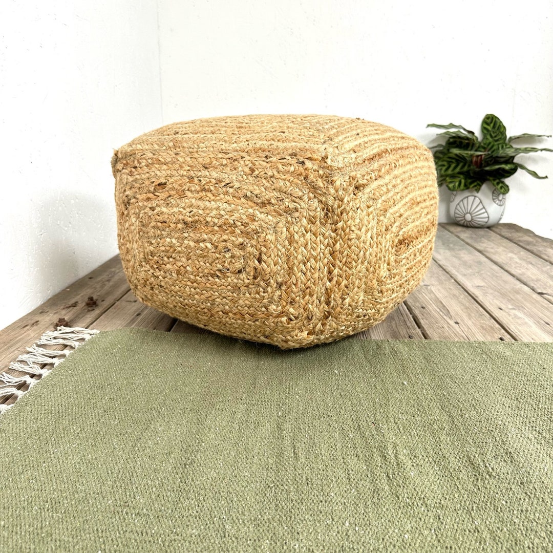 100% Jute Pouffe, Foot Rest, Floor Cushion, Seat 50cm X 50cm X 30cm - Etsy