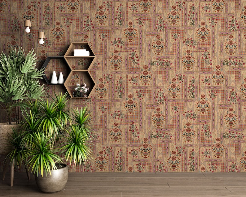 Indian Ethnic Wallpaper Mural Pattern for Home, Office, Restaurant and ...