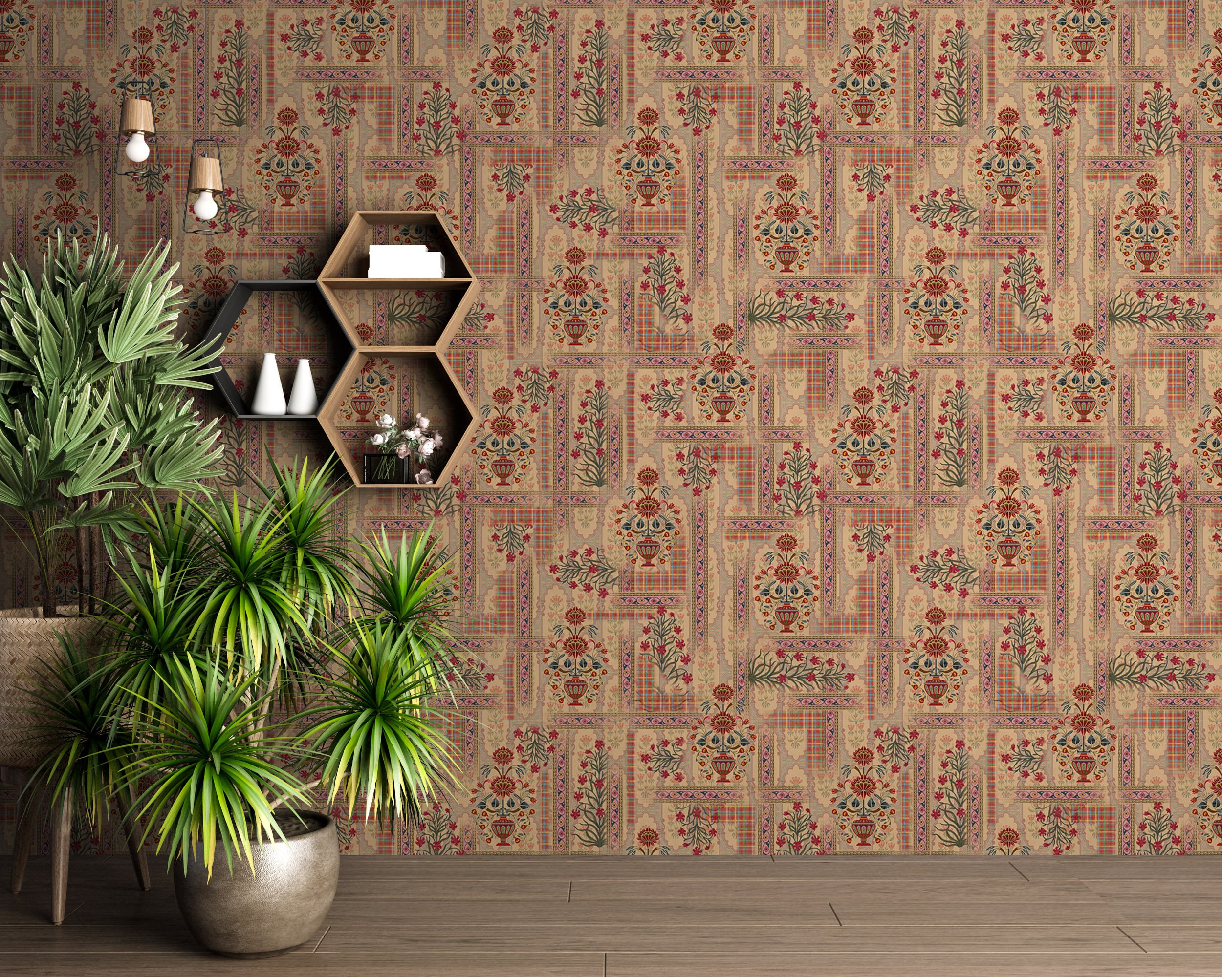 Indian Ethnic Wallpaper Mural Pattern for Home, Office, Restaurant and ...