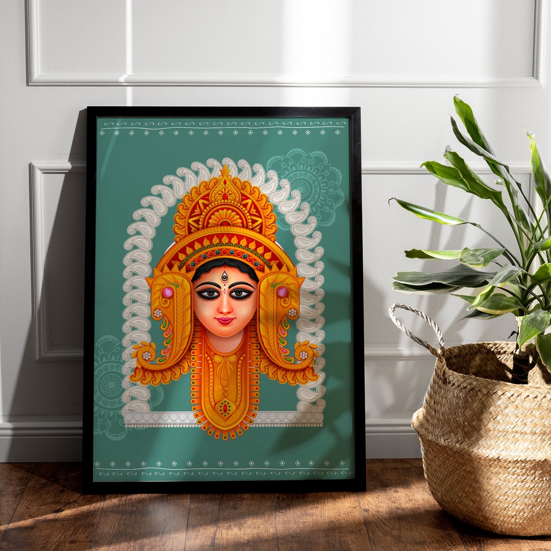 Durga Goddess, Digital Art Durga Maa, Hindu Goddess Printable Art ...