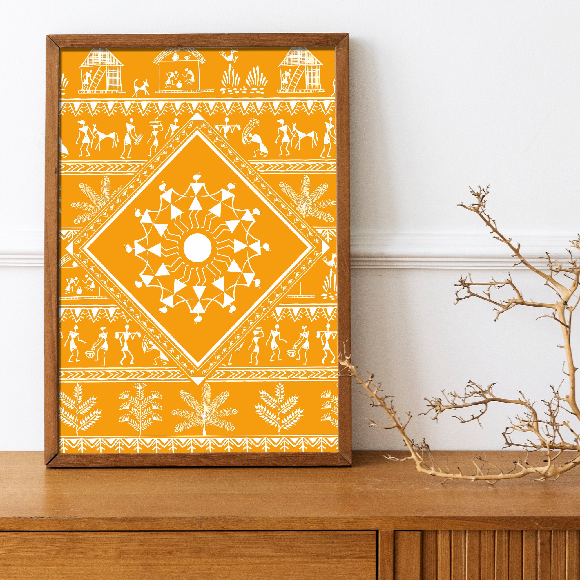 Indian Warli Painting Digital File, Traditional Indian Folk Art ...