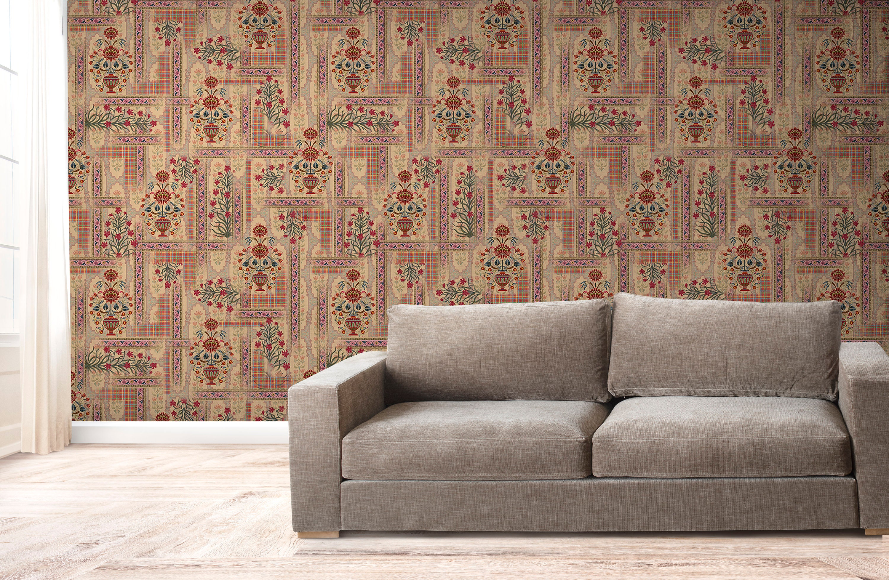 Indian Ethnic Wallpaper Mural Pattern for Home, Office, Restaurant and ...