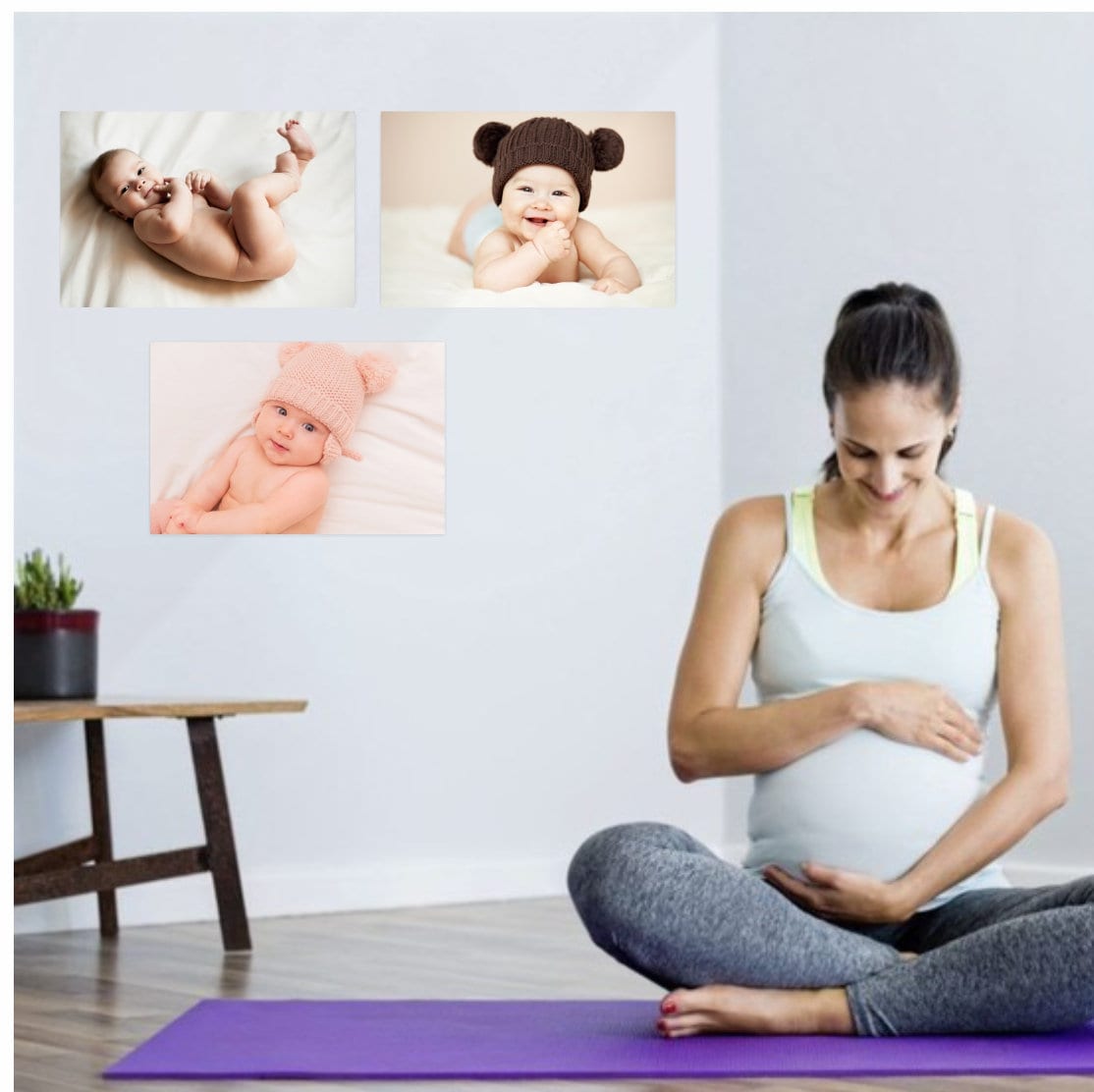 Pregnant Women Wall Print Set of 6. Cute Baby Poster. Expecting Mom ...