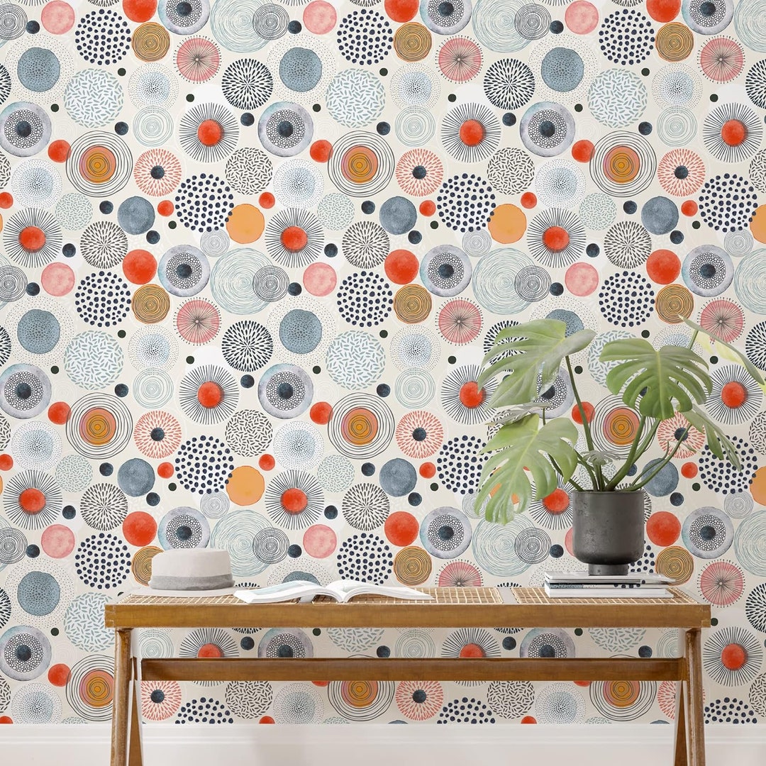 Geometric Theme Peel and Stick Wallpaper. Subtle Geometric Patterns ...