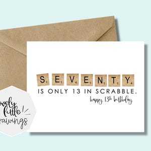 70th Birthday Card, 70th Birthday Gift for Mom, Scrabble Gifts, Best ...