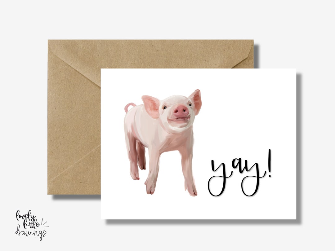 Quirky Pig Greeting Card: Retirement, Congratulations, Work Anniversary ...