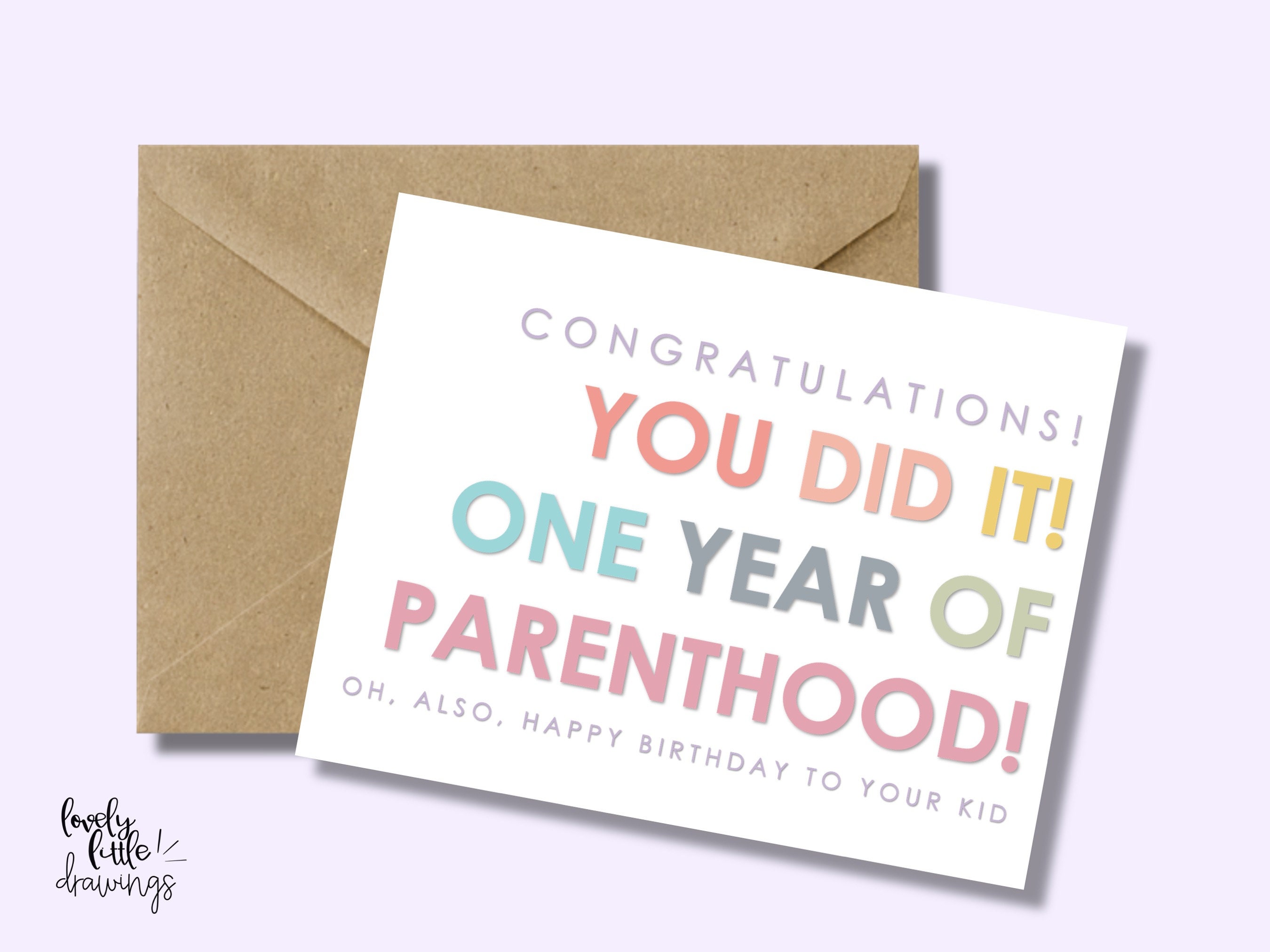 New Parents Greeting Card, First Year of Parenting Card, First Birthday ...