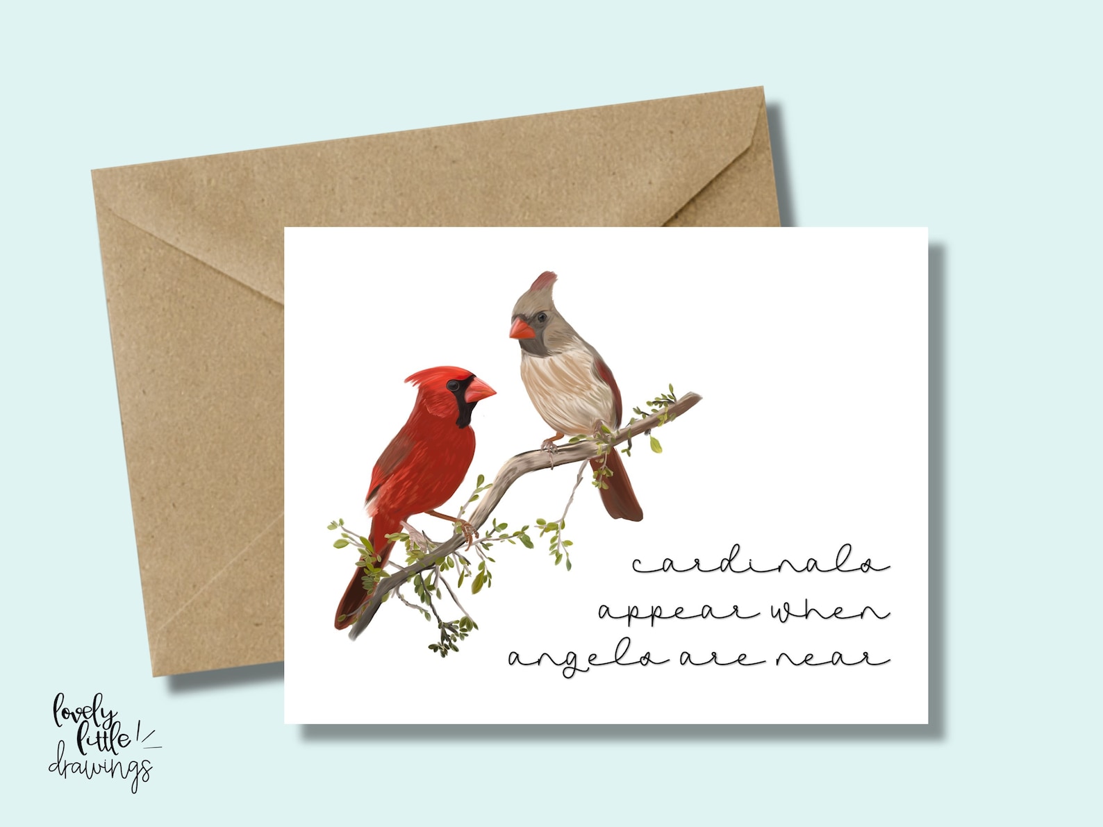 Cardinal Bird Sympathy Greeting Card, Thinking of You Card for Friend ...