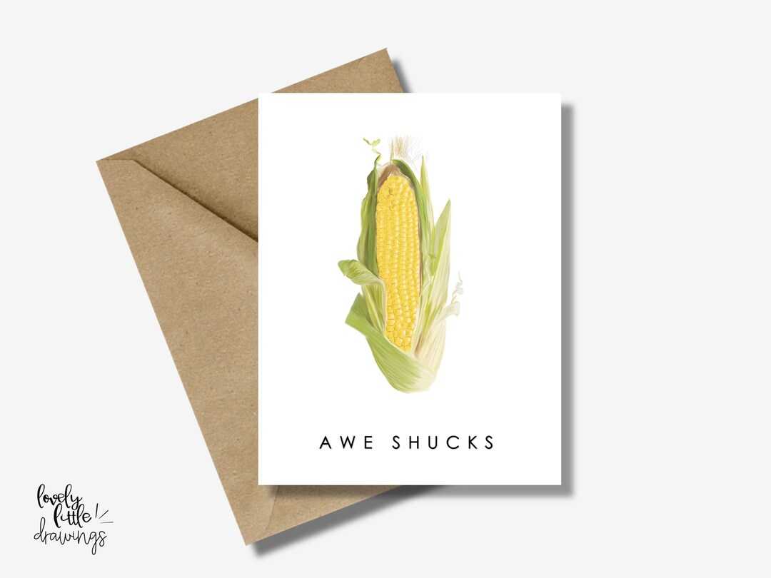 Corn on the Cob Thank You Card: Funny Foodie Greeting - Etsy