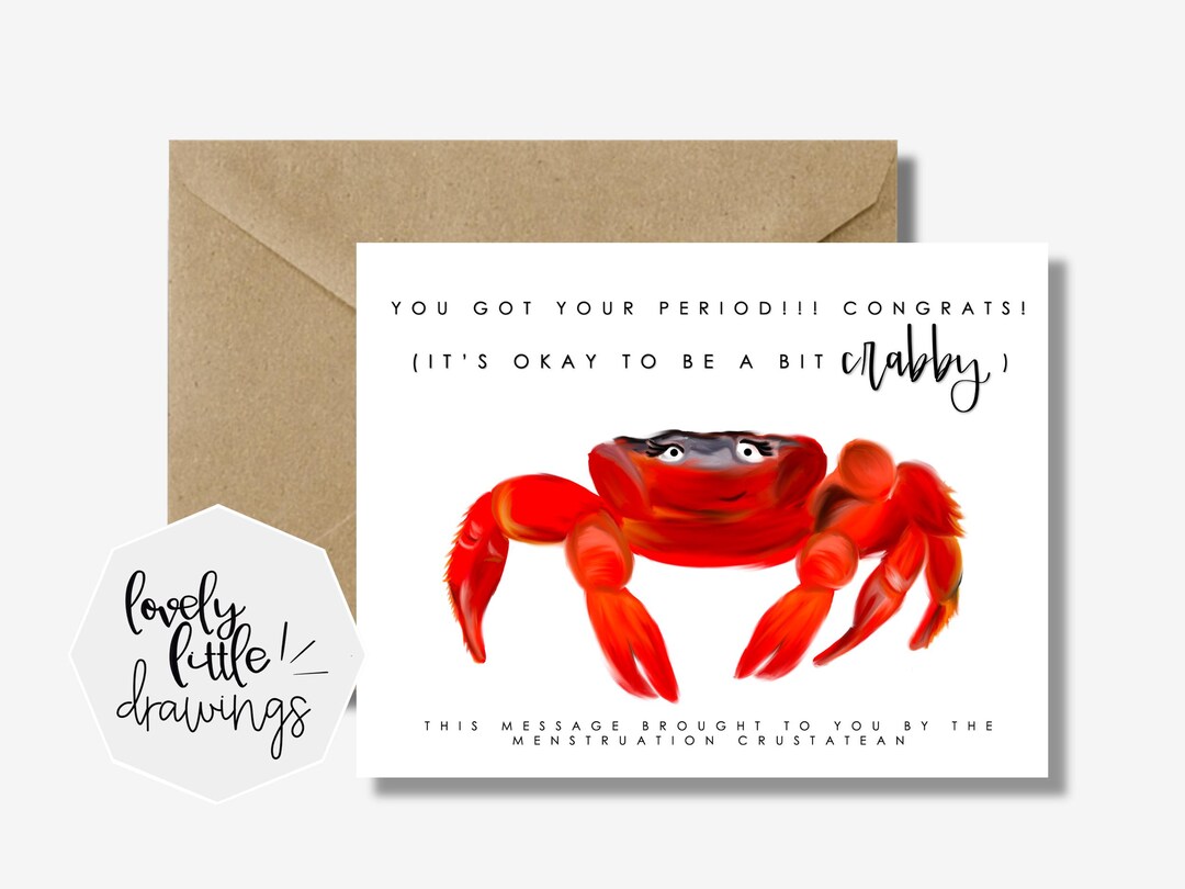 Congratulations on Your Period Greeting Card - Etsy