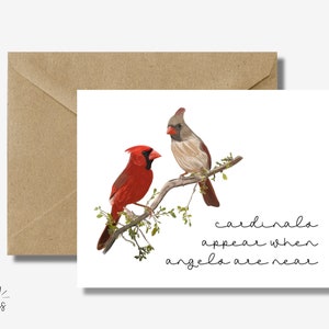 Cardinal Bird Sympathy Greeting Card, Thinking of You Card for Friend ...
