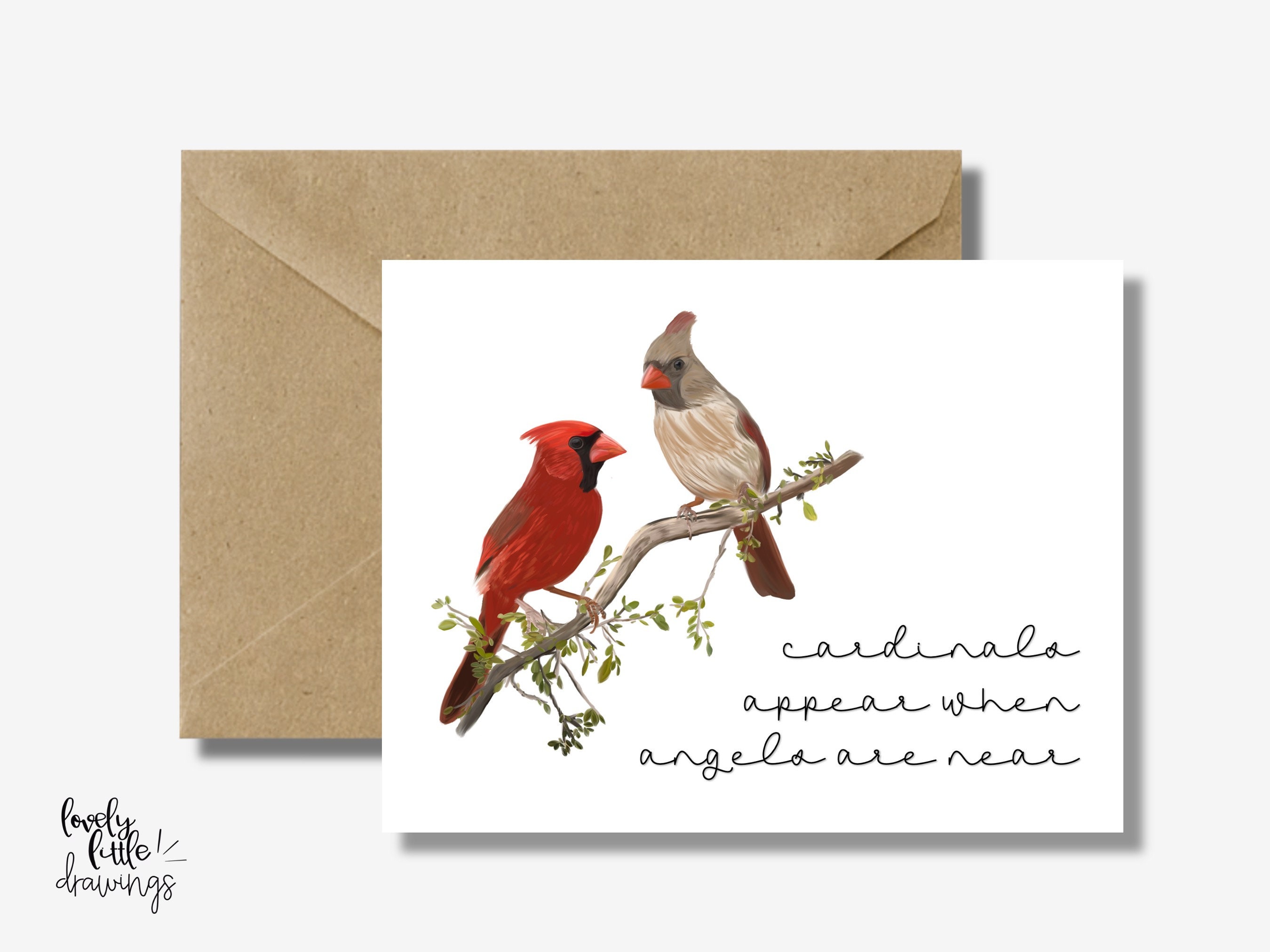 Cardinal Bird Sympathy Greeting Card, Thinking of You Card for Friend ...