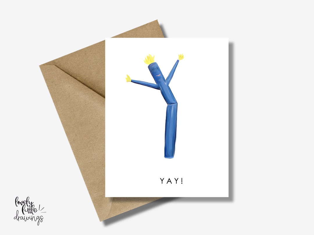 Wacky Wavy Inflatable Tube Man Card: Congratulations Greeting Card - Etsy