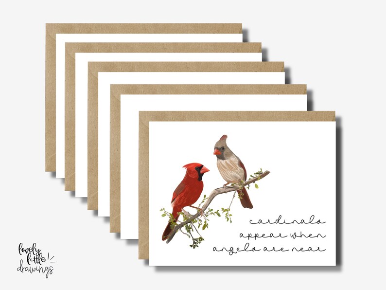 Cardinal Bird Sympathy Greeting Card, Thinking of You Card for Friend ...