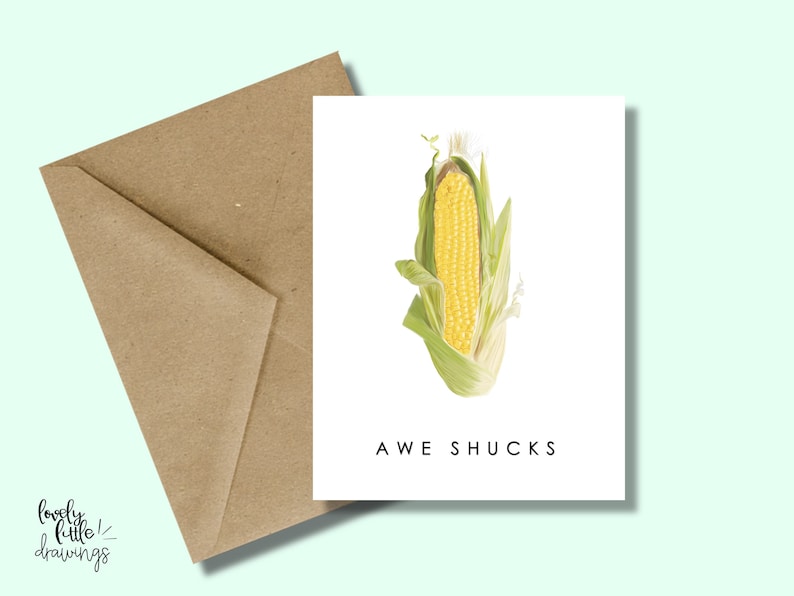 Corn on the Cob Thank You Card: Funny Foodie Greeting - Etsy