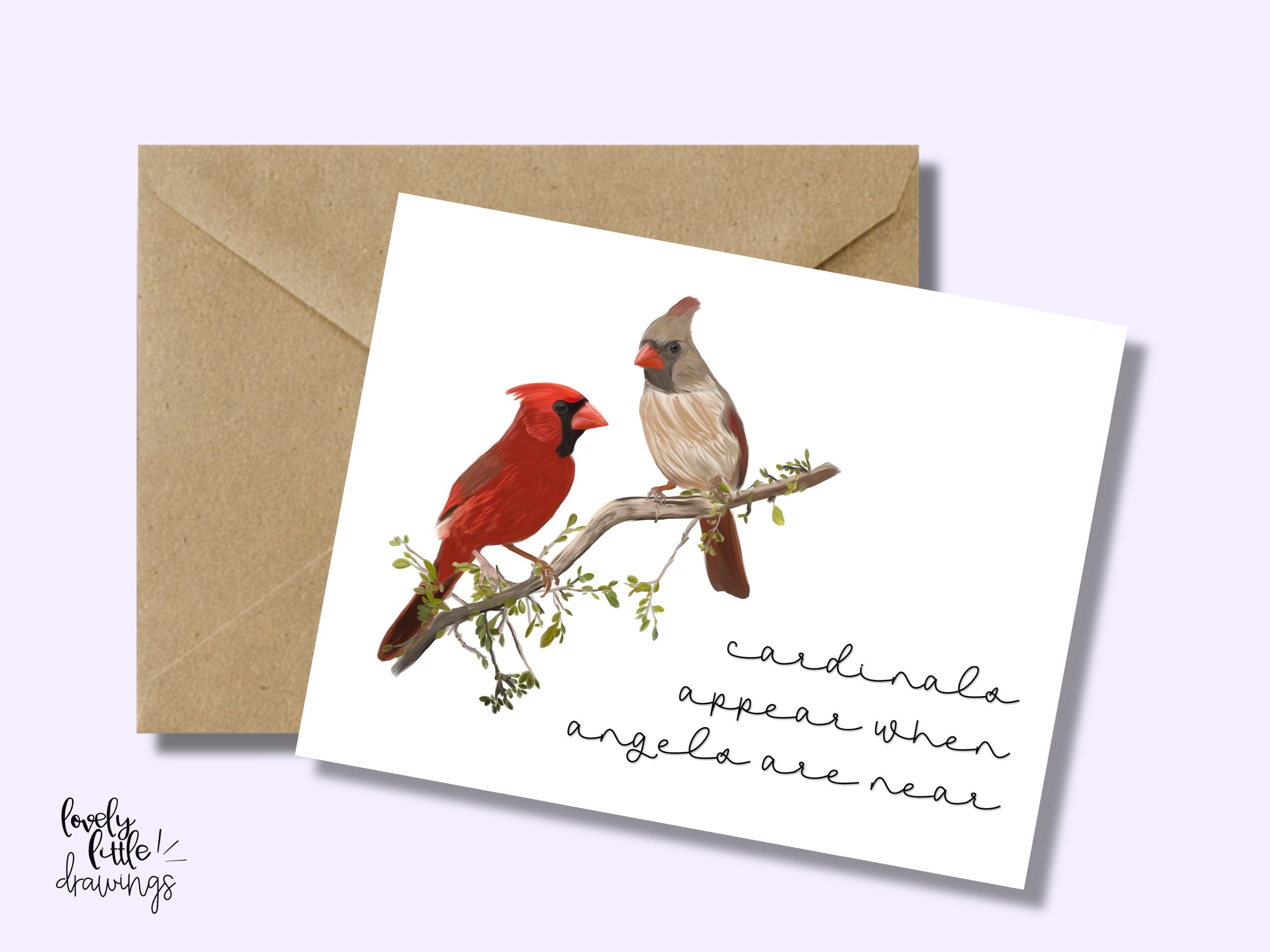 Cardinal Bird Sympathy Greeting Card, Thinking of You Card for Friend ...