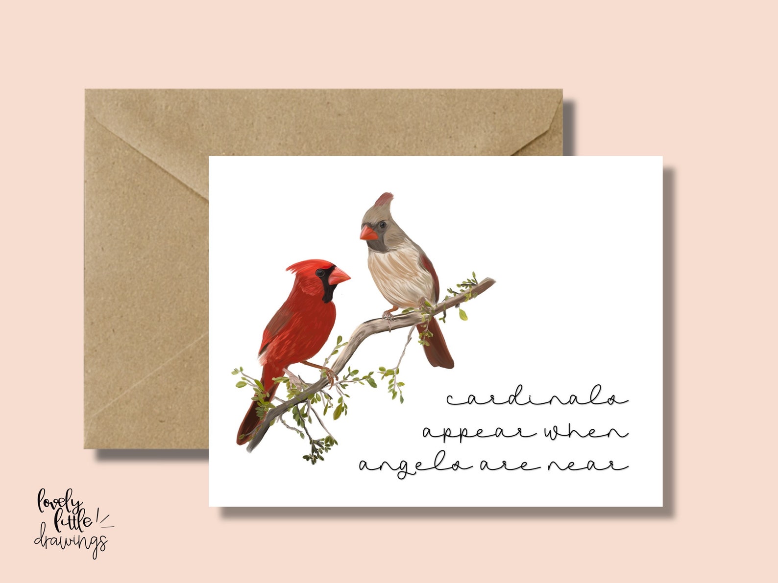Cardinal Bird Sympathy Greeting Card, Thinking of You Card for Friend ...