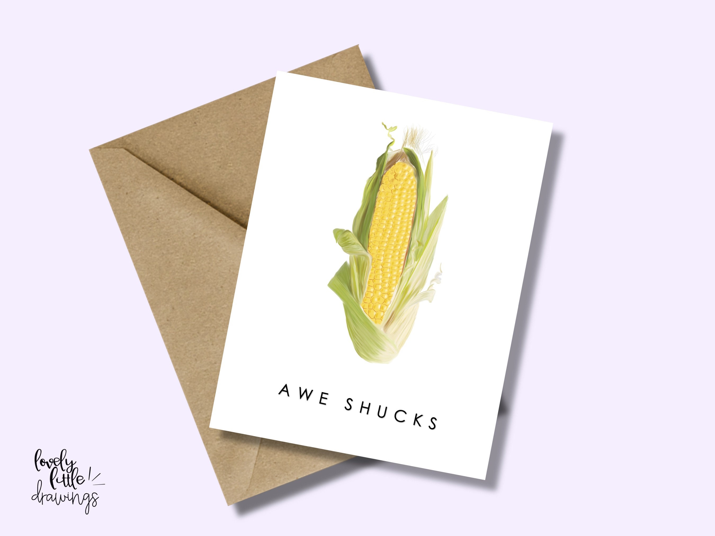 Corn on the Cob Thank You Card: Funny Foodie Greeting - Etsy
