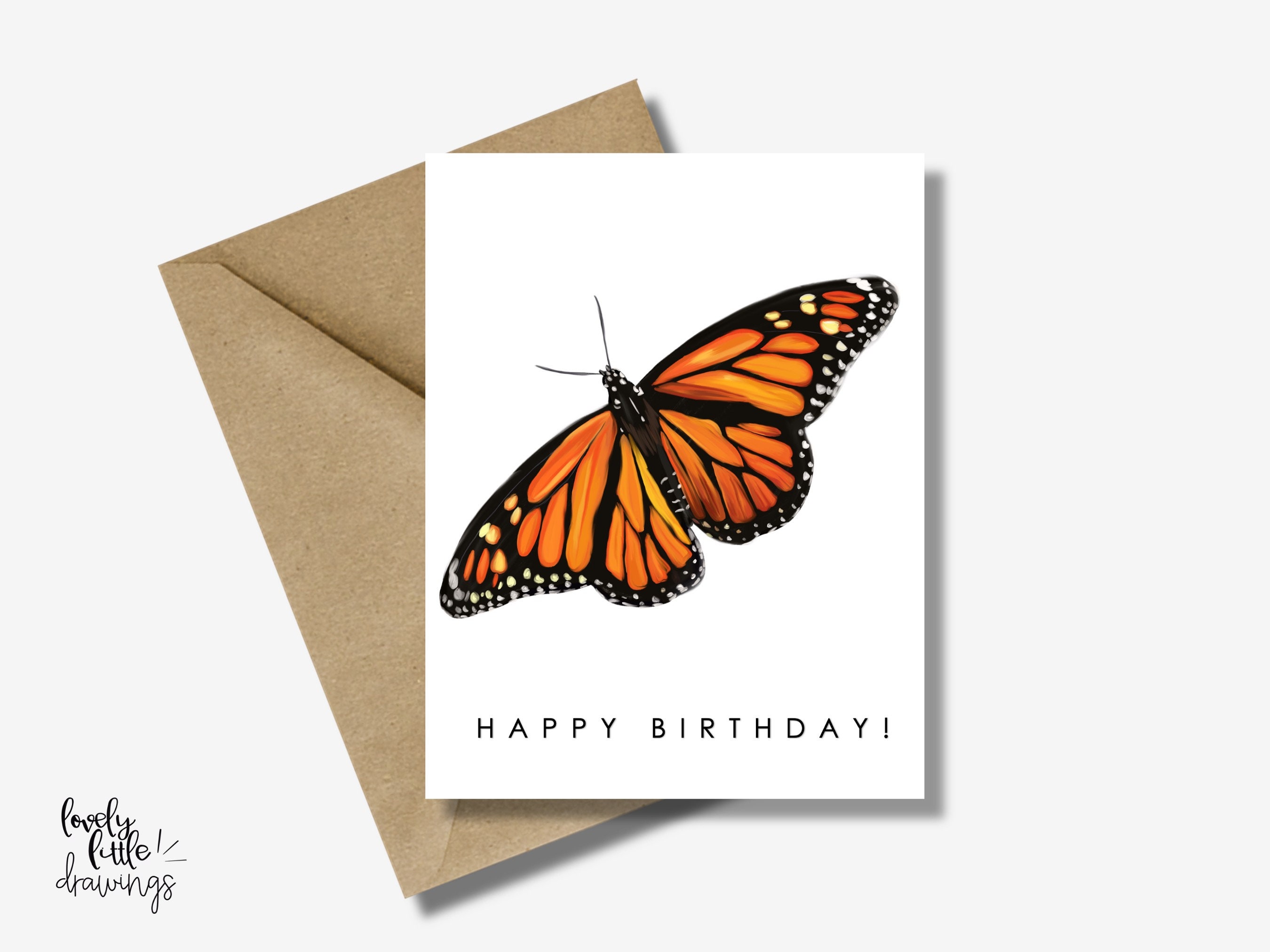 Monarch Birthday Card Butterfly Birthday Card Simple - Etsy