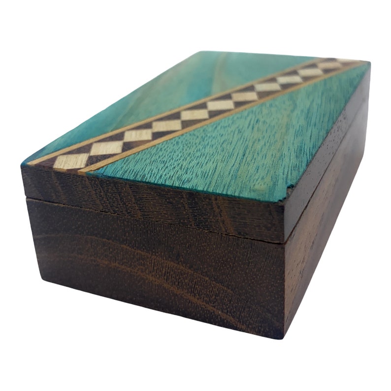 Handcrafted Wood Dugout With Swirl Inlay – Magnetic Slide Top, One ...