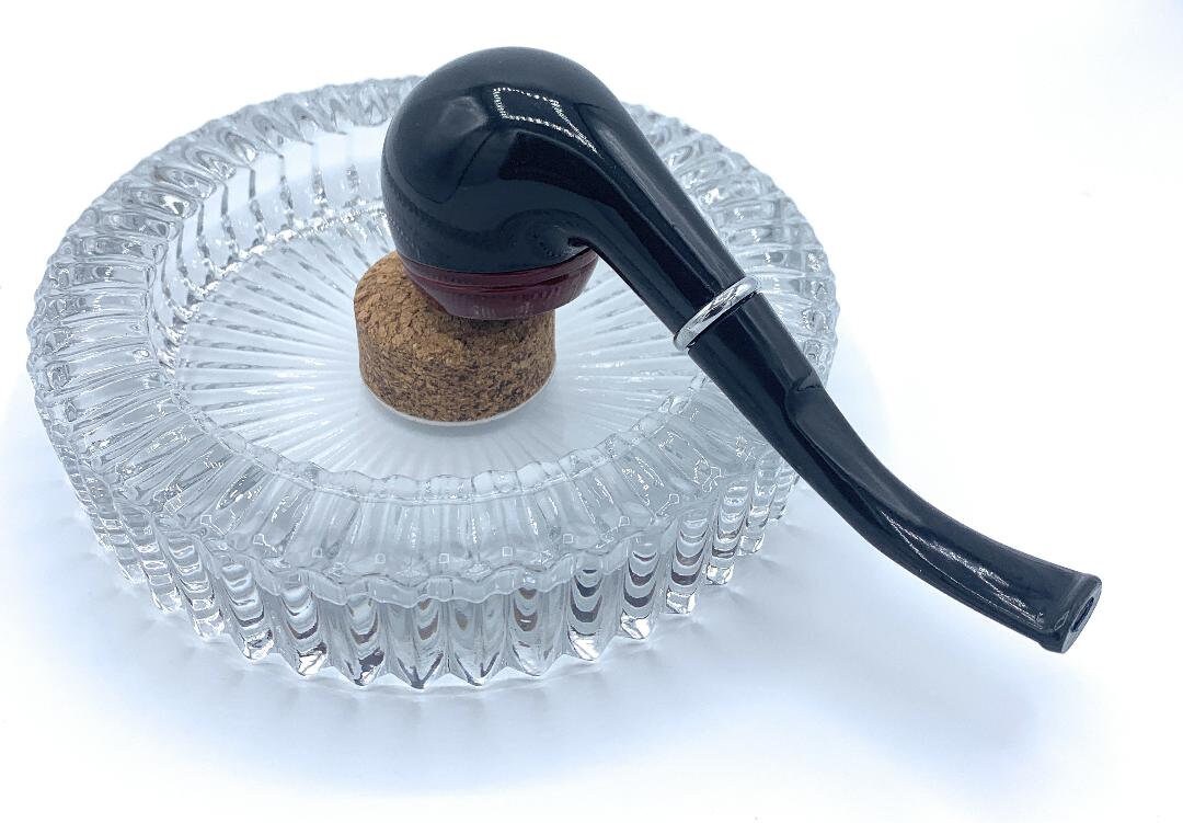 6 Diameter Heavy Glass Single Pipe & Cigar Cork Knocker Ashtray - Etsy