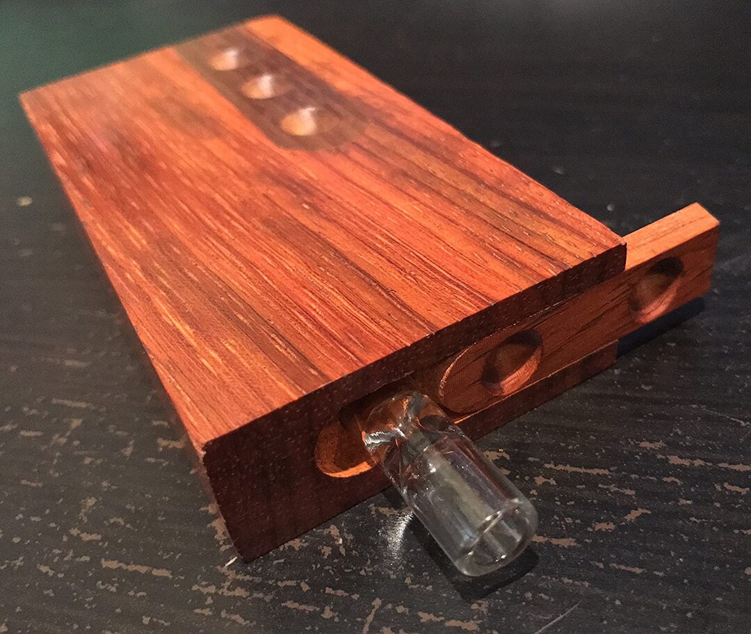 Handmade Wood Stash Box With Glass Compartment Slider - Etsy