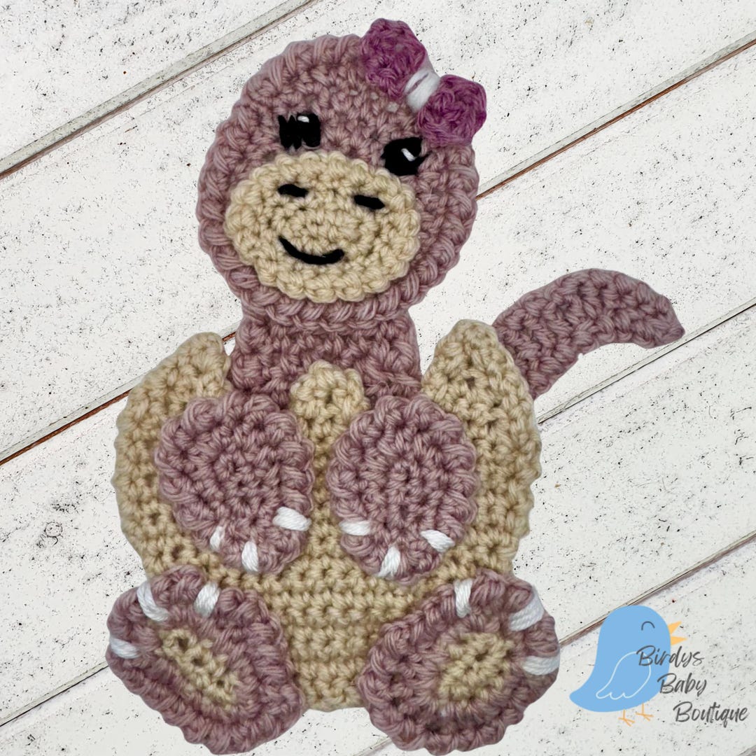 Crochet Dinosaur Appliqué, Dinosaur Appliqué Pattern, Dinosaur Applique ...
