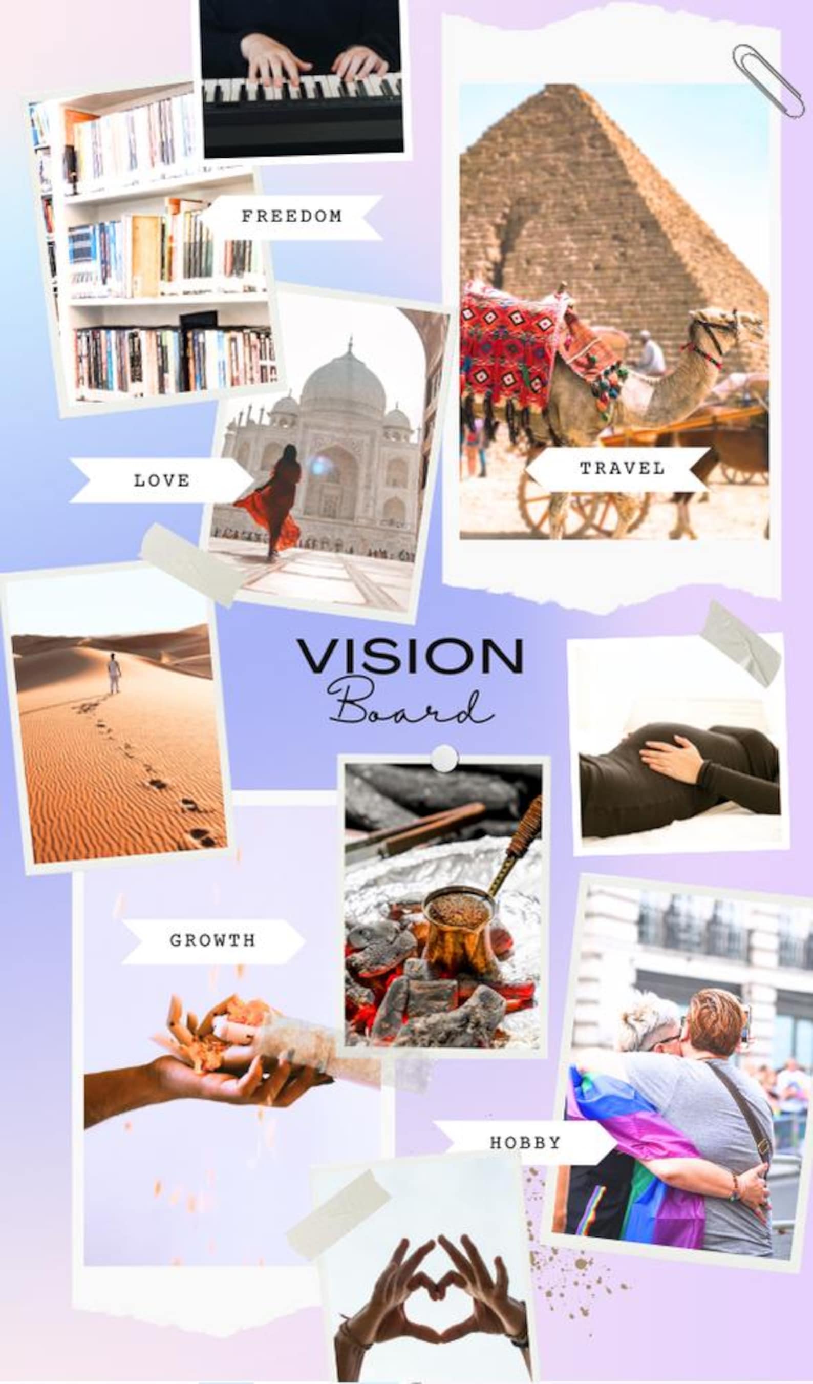 5 Inspirational Vision Board Templates - Etsy