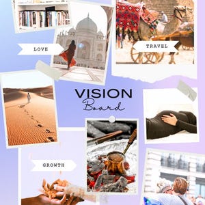 5 Inspirational Vision Board Templates - Etsy