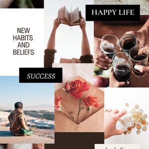 5 Inspirational Vision Board Templates - Etsy
