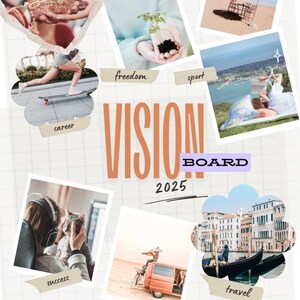 5 Inspirational Vision Board Templates - Etsy