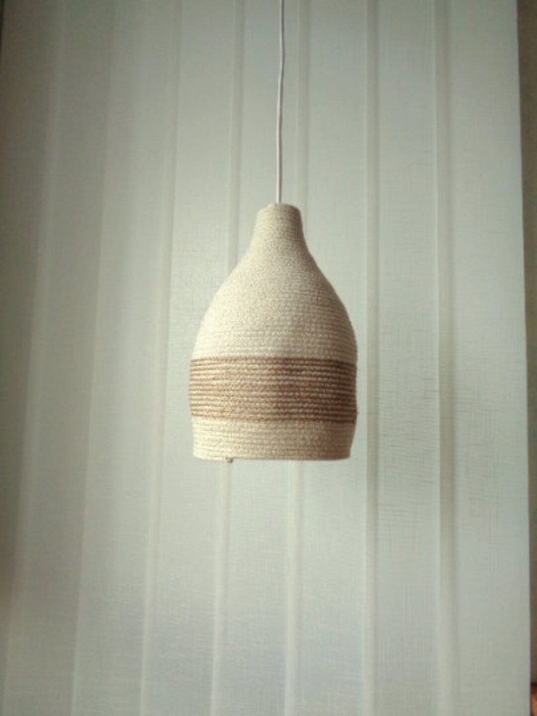 Cotton Rope Pendant Light, Basket Pendant Light Shade, Modern Farmhouse ...