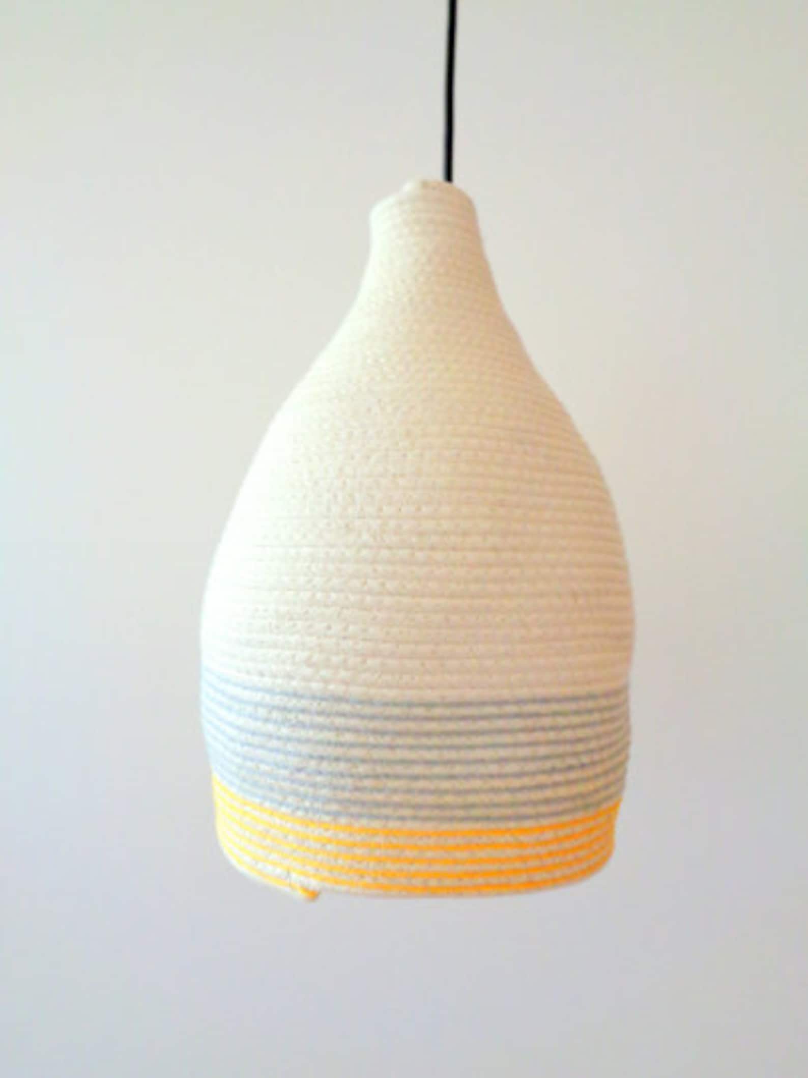 Cotton Rope Pendant Light Basket Pendant Light Shade Natural - Etsy