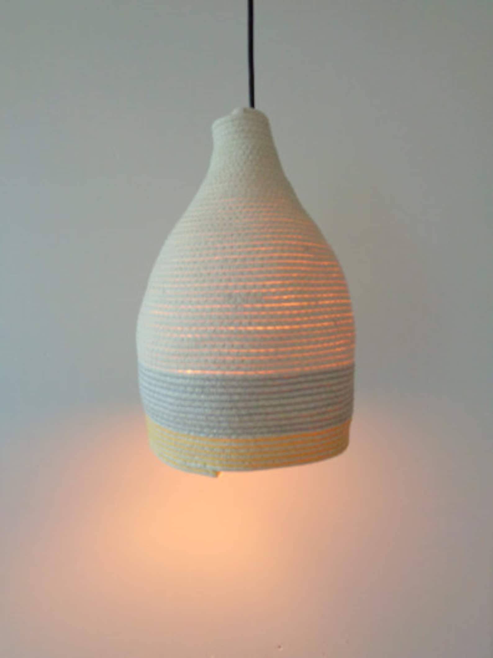 Cotton Rope Pendant Light Basket Pendant Light Shade Natural - Etsy