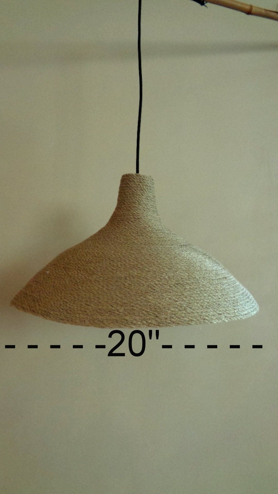 Large Pendant Light Hemp Pendant Light 20''diameter - Etsy