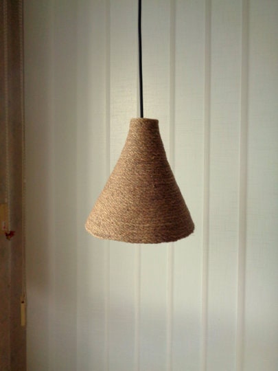 Tropical Pendant Light Rope Light Shade 8'' Small - Etsy