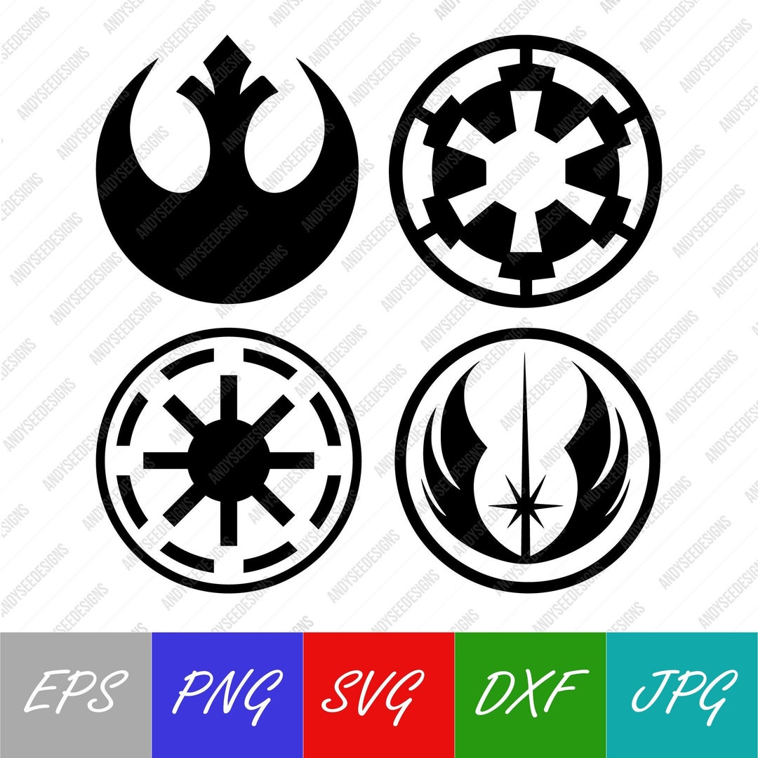 Star Wars Symbols Logos Rebel Alliance Galactic Empire Galactic ...