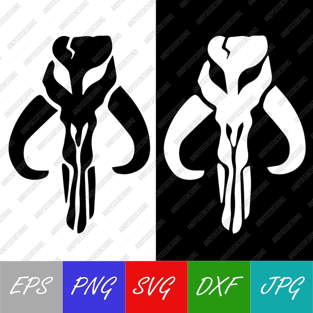 The Mandalorian Skull Logo Star Wars Mythosaur Vector Digital - Etsy