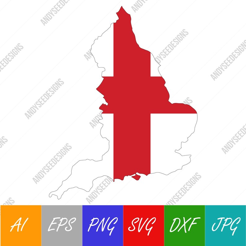 England Map Vector Digital Download SVG, Ai, EPS, Png, Jpeg, Dxf - Etsy