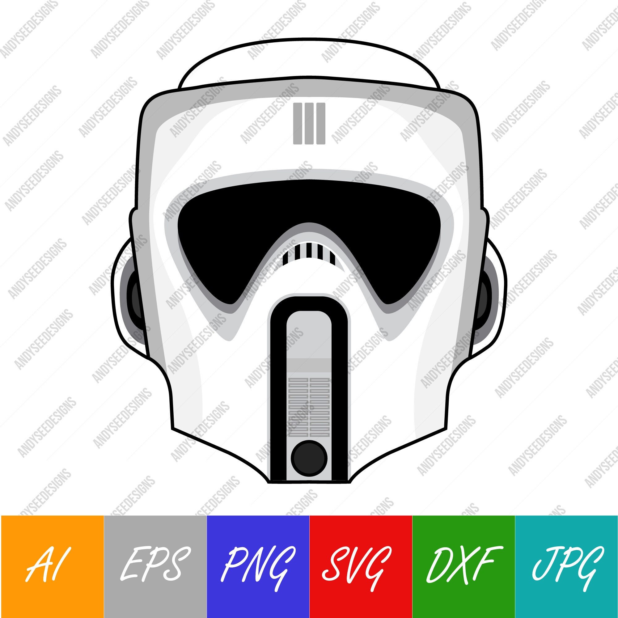 Scout Trooper Helmet Drawing