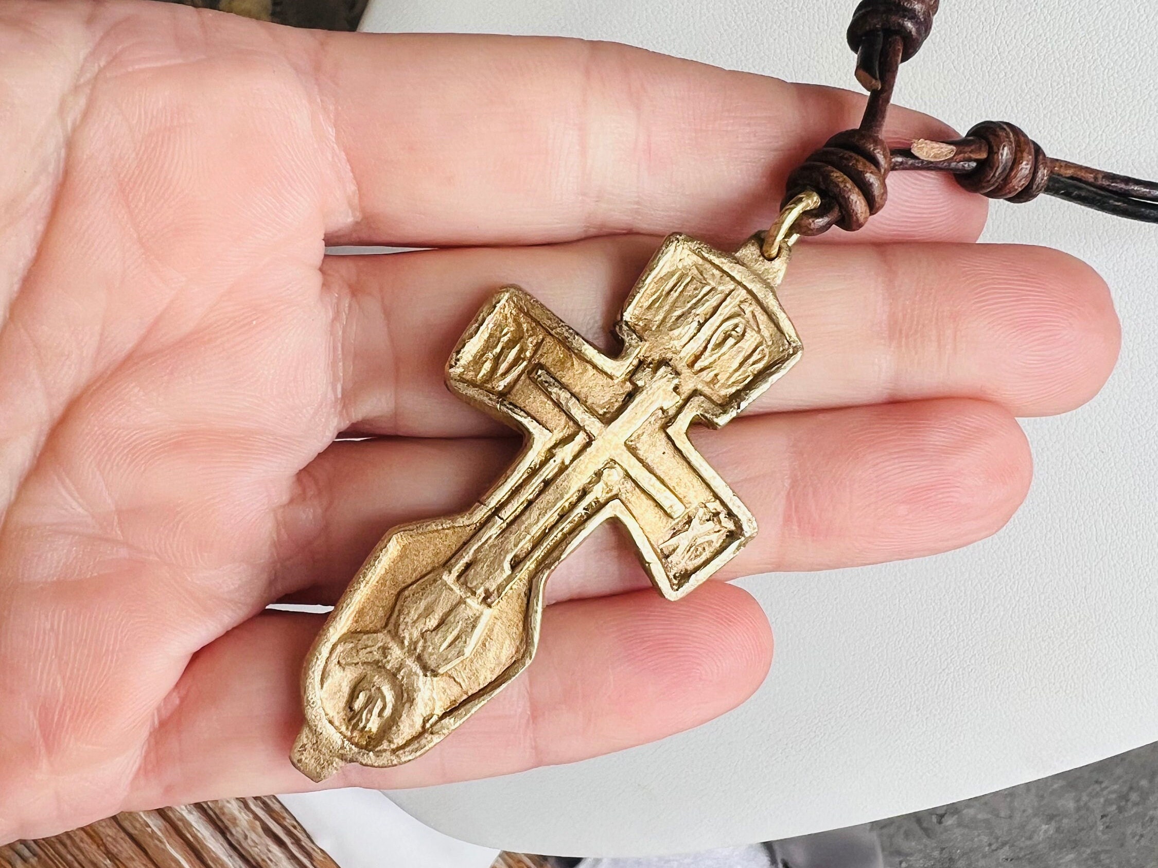 Men's Byzantine Cross Necklace With Skull & Arrows - Etsy