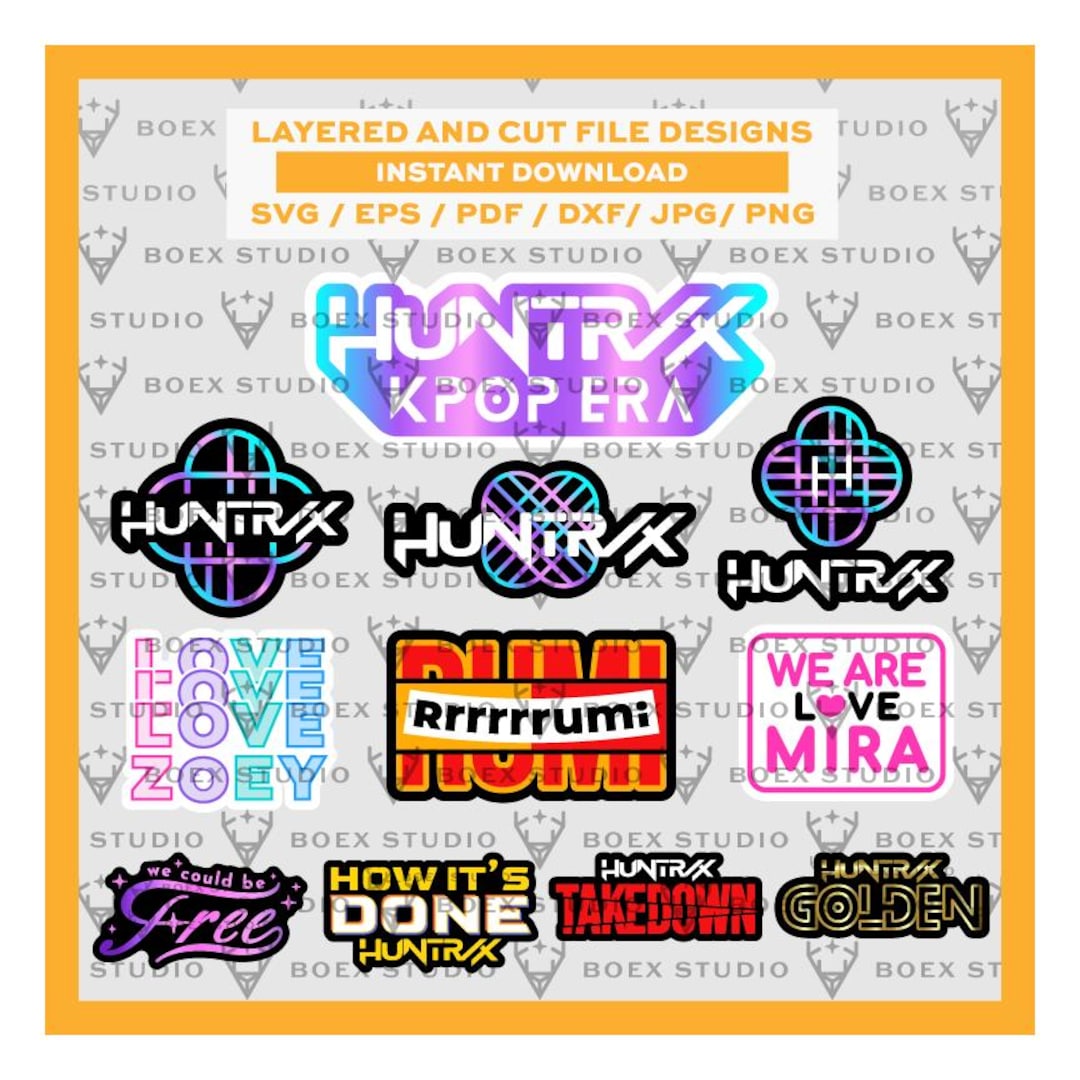 Huntrix Kpop Demon Hunters Logo Bundle, SVG, PNG, PDF (digital Files ...