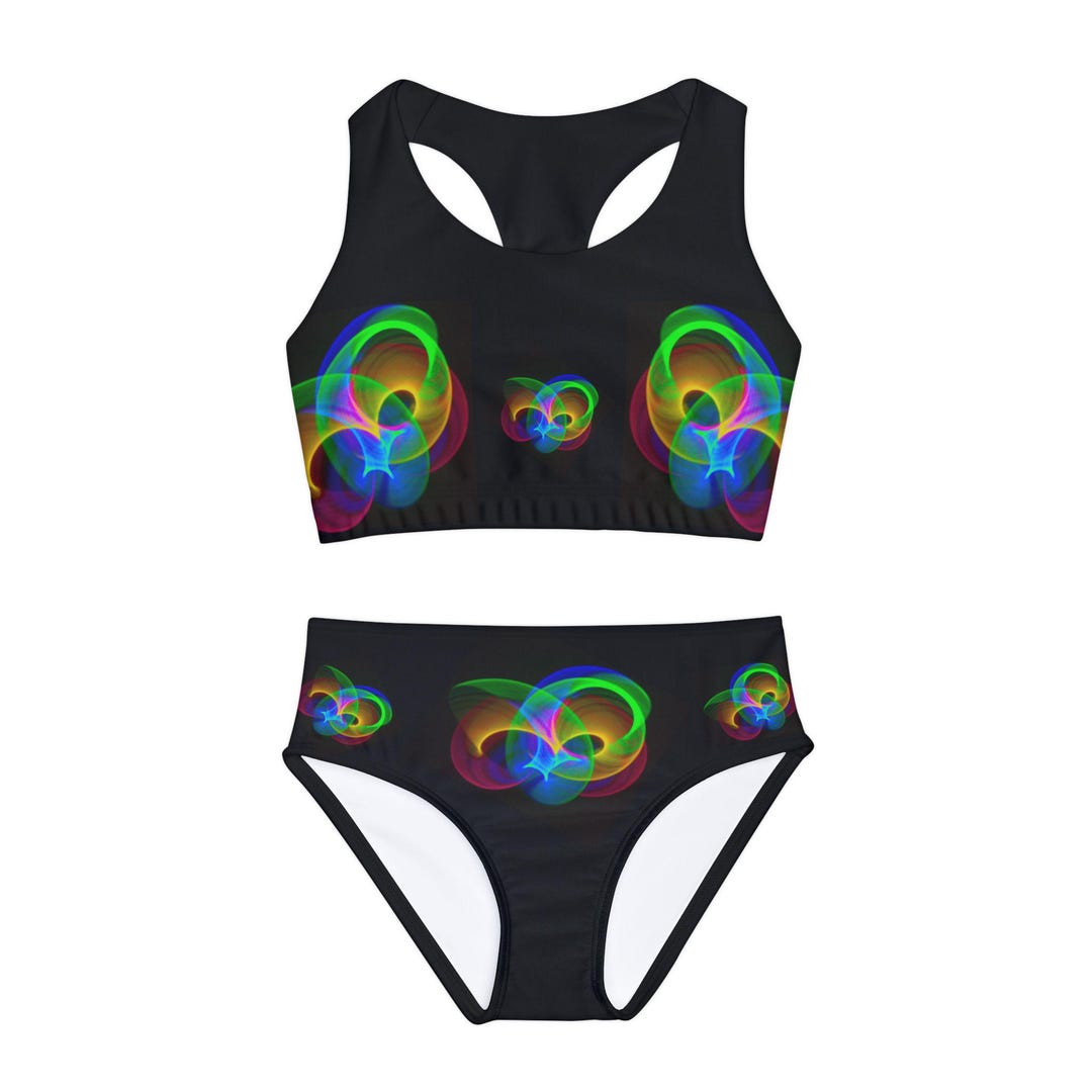 Neon Logo Black Bikini Set - Stand Out at the Beach This Summer! - Etsy
